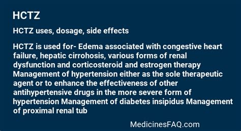 Hctz Uses Dosage Side Effects Food Interaction And Faq