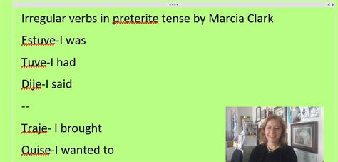 Irregular Verbs In Preterite Tense With The Yo Conjugation