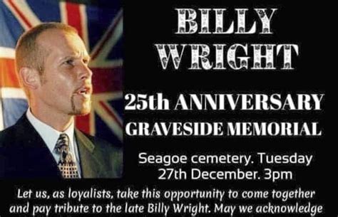 Supporters Of Lvf Leader Billy Wright Plan Graveside Gathering On 25th