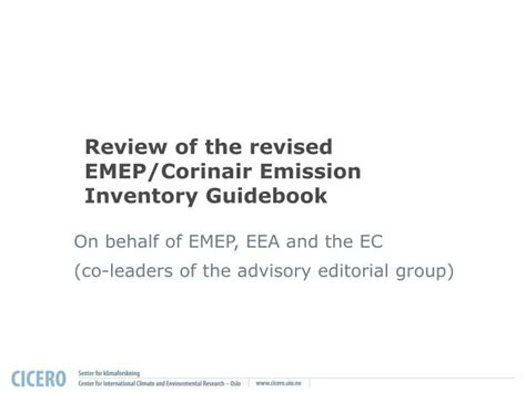 Ppt Review Of The Revised Emepcorinair Emission Inventory Guidebook