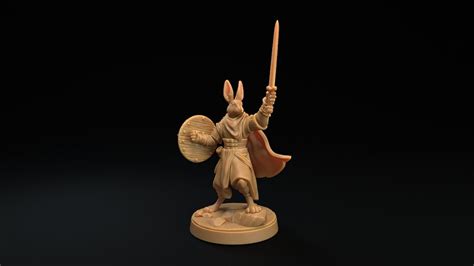 Dandd Fey Rabbit Champion Fighter Rpg Model Harengon Commander By Dragon Trappers Lodge Etsy