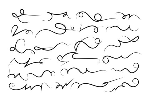 Curly Swirl Decorative Swishes Hand Drawn Calligraphy Lettering Ornate