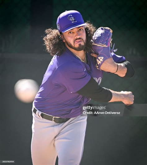 Justin Lawrence Of The Colorado Rockies Throws In The Bullpen During