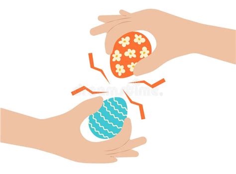 Two Hands Holding Easter Eggs The Tradition Of Breaking Easter Eggs