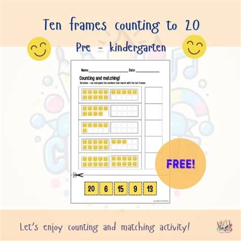 Free Ten Frames Counting To 20 Pre Kindergarten By Tune In Creative
