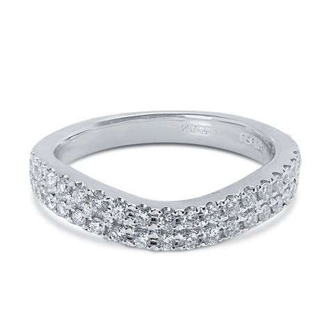 White Gold Curved Wedding Band 60 Photos