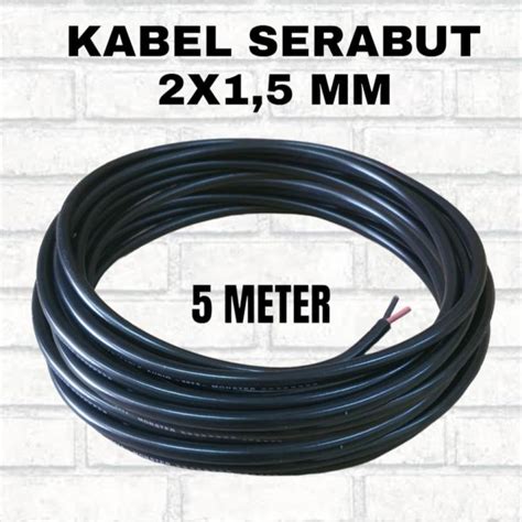 Kabel Listrik Kabel Serabut Ukuran 2x15 Hitamputih 5m10m15m20m