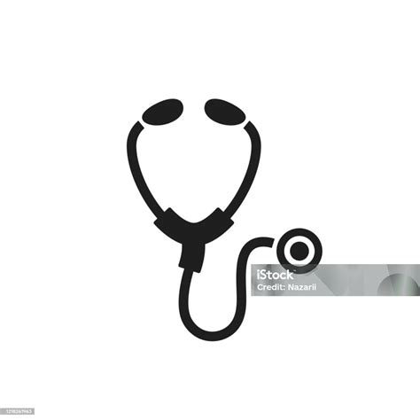 Stethoscooppictogram Geïsoleerde Vectortherapie En Diagnostisch Symbool