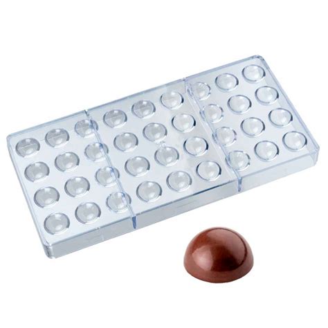 Forma para Chocolate Bombom Meia Esfera 2cm Reutilizável Resistente em
