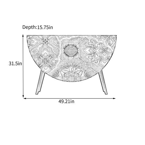 Vivid Space Creation Semi Circular Storage Cabinet With Solid Wood Legs