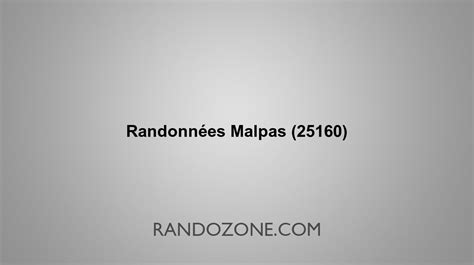 Randonnées Malpas 25160 Topos Et Tracés Gps Les Meilleurs Itinéraires