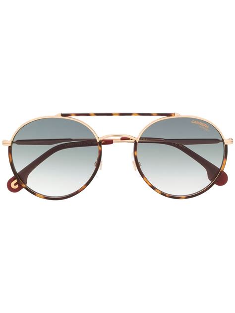 Carrera Round Frame Sunglasses In Brown Modesens Round Frame