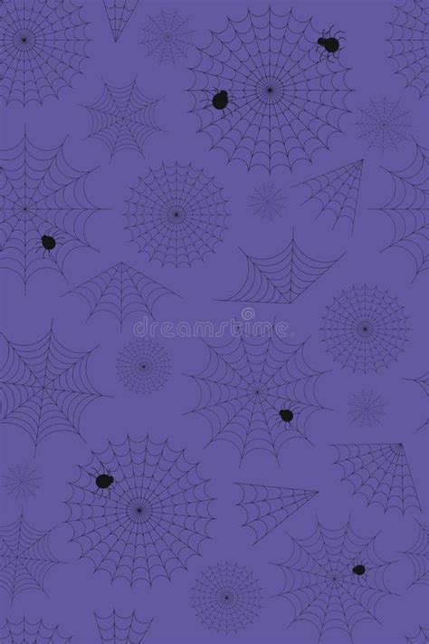 Halloween Vector Seamless Pattern Spider Web Illustration Stock Vector