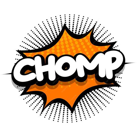 Chomp 만화 폭발 거품 벡터 일러스트 레이 션 무료 벡터