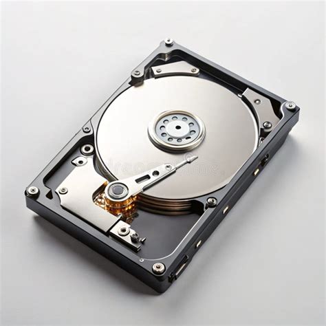 Internal Structure Of Hard Disk Drive With Detailed Metallic Components