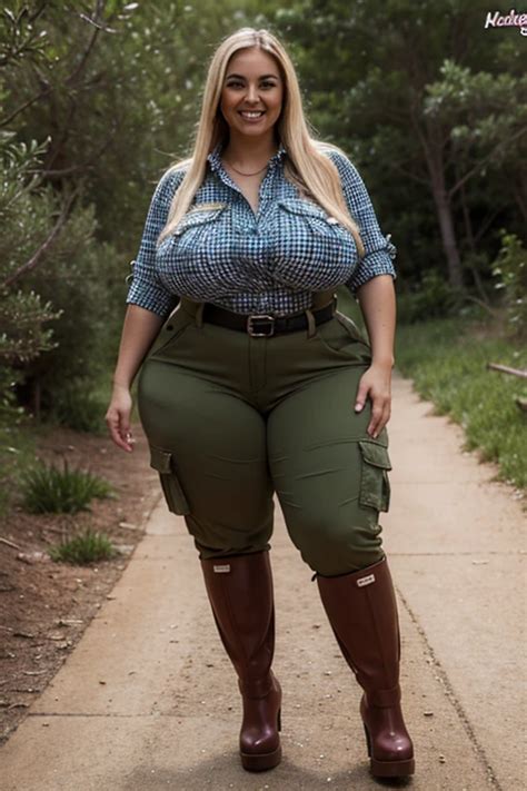 Ussbbw Round Thigh Big Round Butt High Wellies Green Tight Cargo