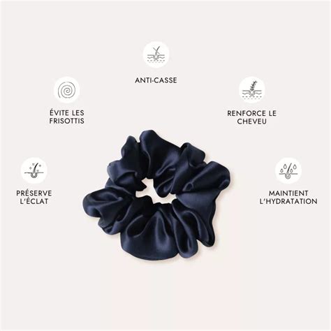 Chouchou En Satin De Soie Fabriqué En France