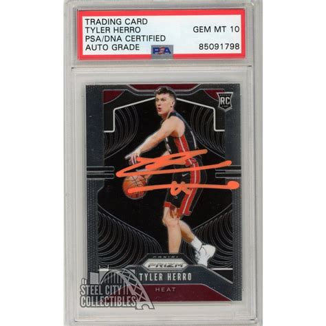 Tyler Herro 2019 20 Panini Prizm Autograph Rookie Card 259 Psadna 10