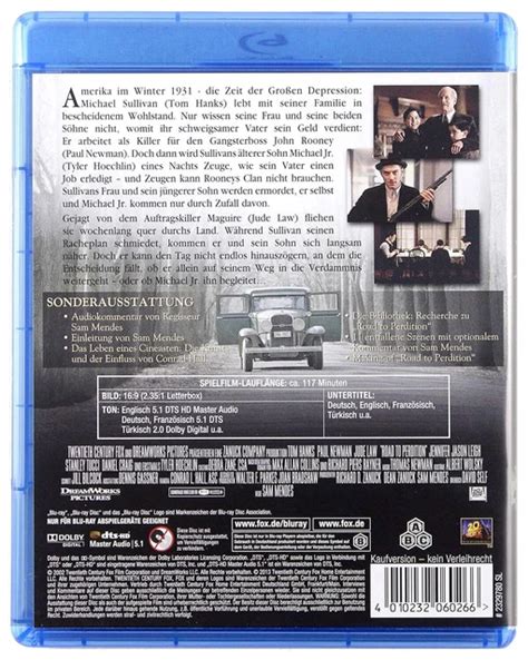 Road To Perdition Blu Ray Tom Hanks Tyler Hoechlin Paul Newman Jude