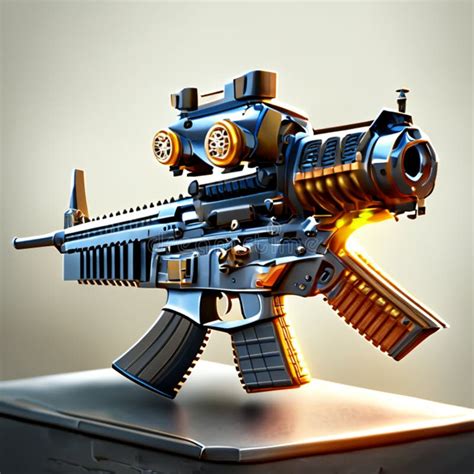3d Illustration Of A Toy Machine Gun 3d Rendering Stock Illustration