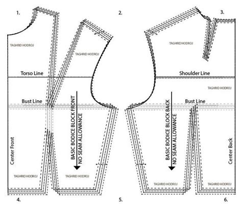 Basic Bodice Pattern Drafting The Back And Front Basic Pattern