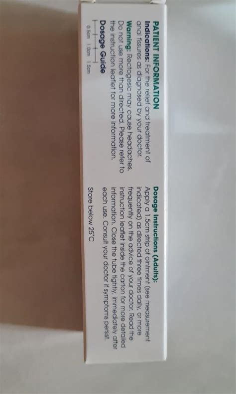 Rectogesic Ointment Health And Nutrition Medical Supplies And Tools On