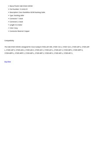 Cisco Cab Stack 50cm Catalyst 3750 Series 1 6 Ft Switch Stacking Cable At ₹ 5000 Piece