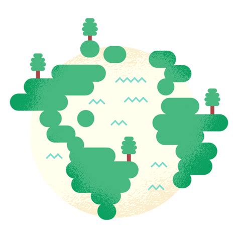 Planet Earth Globe Tree Forest Flat PNG SVG Design For T Shirts