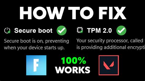 How To Fix Secure Boot And Tpm 20 Error
