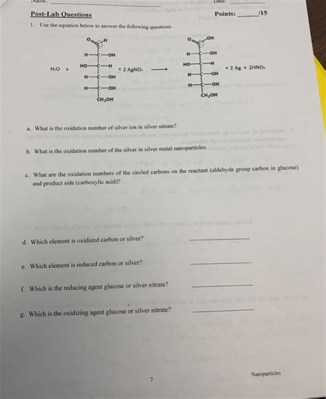 solved name date post lab questions points 15 1 use the
