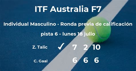 El Tenista Zaharije Zak Talic Vence A Corey Gaal En La Ronda Previa De Calificación Infobae