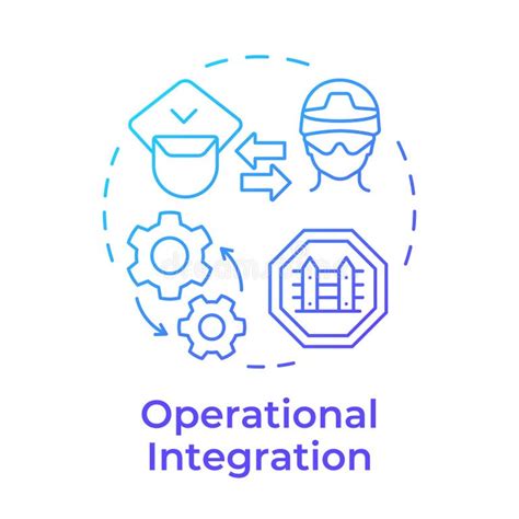 Operational Integration Blue Gradient Concept Icon Stock Illustration