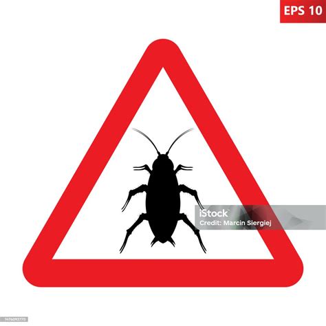 Cockroach Warning Sign Insect Symbol Stock Illustration Download