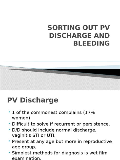 Understanding Pv Discharge Causes And Management Pdf Clinical