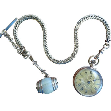 18 K Gold Filled Watch Chain And Fob Vintage Watches Watch Chain