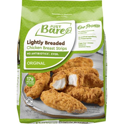 Kroger Just Bare Fully Cooked Lightly Breaded Chicken Breast Strips