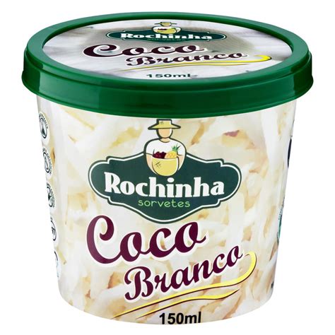 Sorvete Coco Branco Rochinha Sorvetes Pote 150 Ml