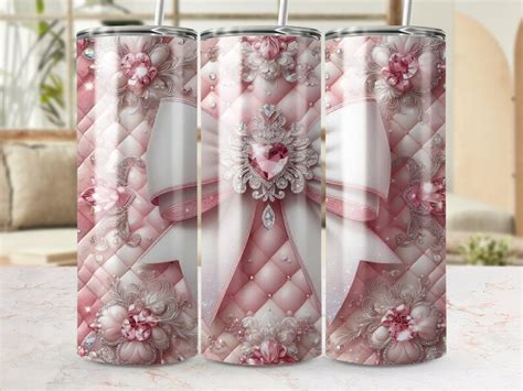 Pink Bow Tumbler Wrap Design Sparkling Png Digital Download Etsy