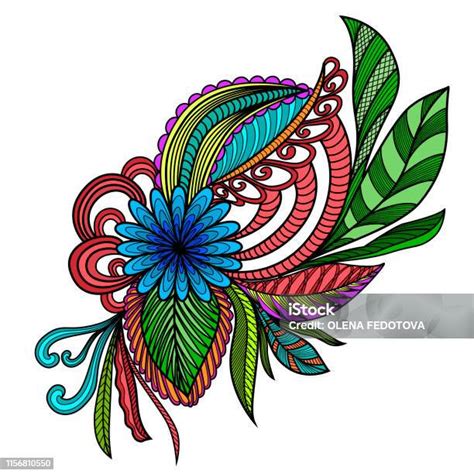 Elemen Doodle Yang Digambar Dengan Tangan Dalam Vektor Desain Etnis