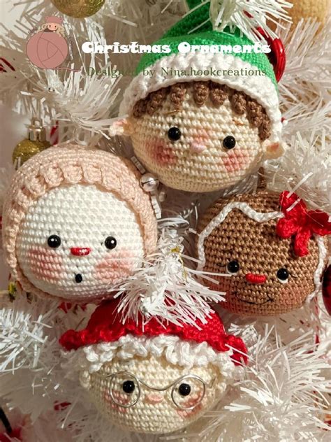 Nina Hook Christmas Ornaments Set Pdf Enfeites De Crochê