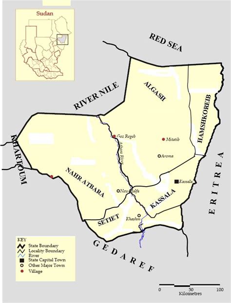 Kassala State Situated In The Eastern Region Of Sudan And Its Borders