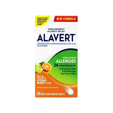 Alavert Allergy Orally Disintegrating Tablets Citrus Burst 60 Ct Hsa