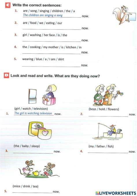 Present Continu Free Interactive Worksheets 2105254