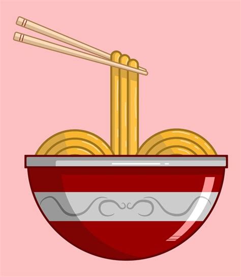 Premium Vector Ramen In The Red Pot