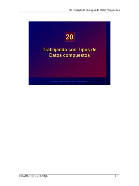 Capitulo 20 Sql Pdf Pl Sql Tabla Base De Datos