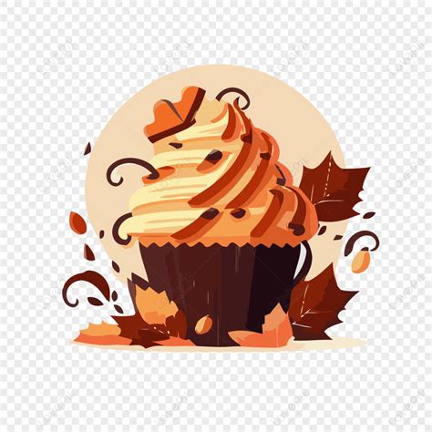 가을 컵케익 벡터만화상표클립 아트 Png 일러스트 무료 다운로드 Lovepik