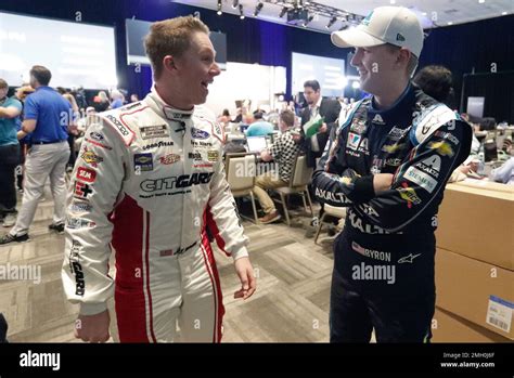 John Hunter Nemechek Left And William Byron Share A Laugh Between
