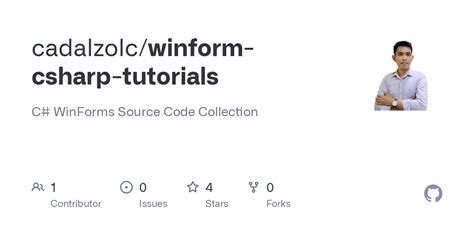 Github Cadalzolcwinform Csharp Tutorials C Winforms Source Code