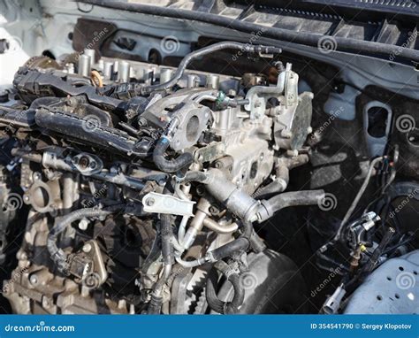 Gasoline Internal Combustion Engine Disassembly For Repair In A