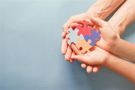 퍼즐 조각으로 평면 세계 자폐증 인식의 날 그림 무료 벡터